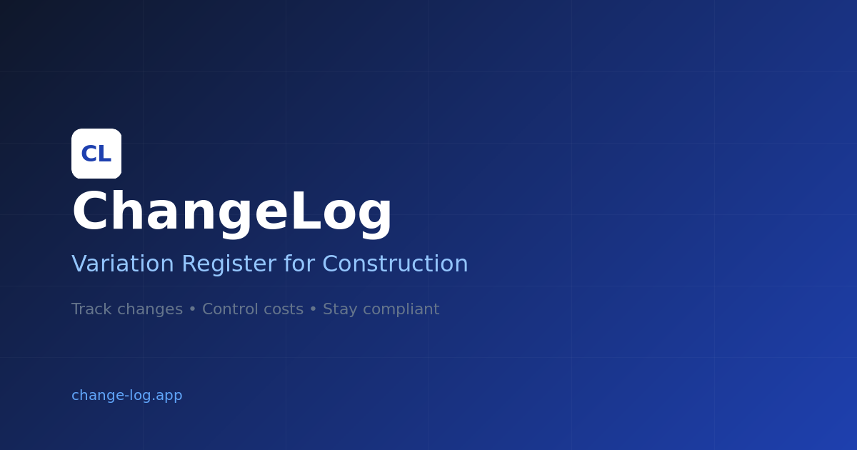 ChangeLog | Variation Register for Construction